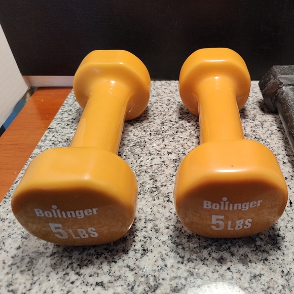 Bollinger | Other | Vintage Bollinger Hand Weights Yellow Set Of 5 Lb ...